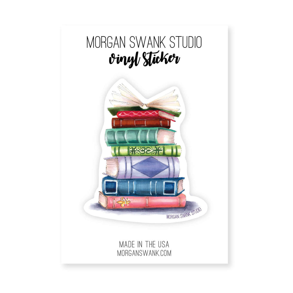 Book Stack Sticker – Morgan Swank Studio