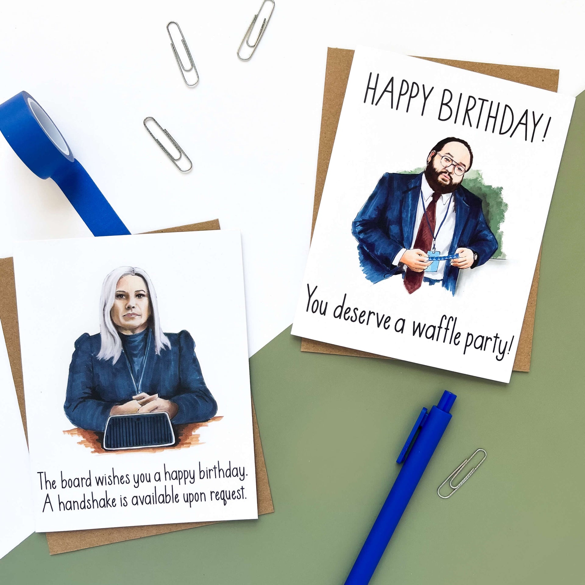 Waffle Party Severance Birthday Card – Morgan Swank Studio